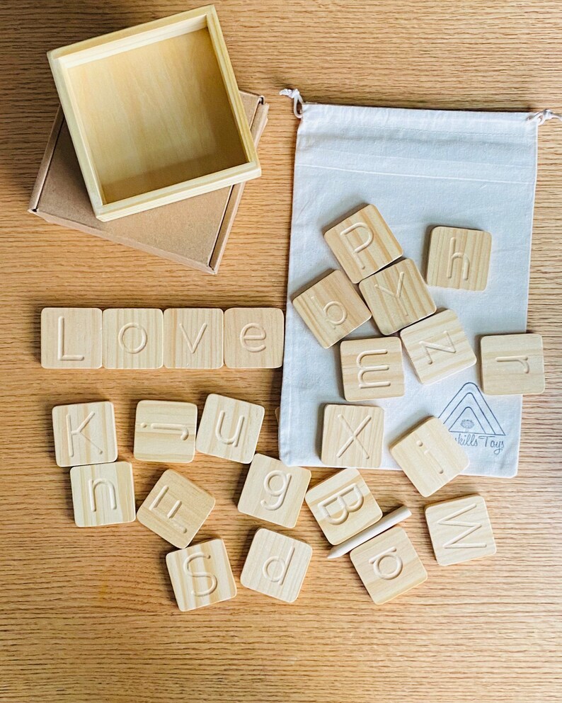 Alphabet Tracing Card Wooden Alphabet Montessori Toys - Etsy