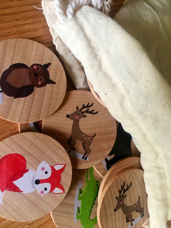Wooden Memory Game Forest Animals Inspired on Montessori | Etsy