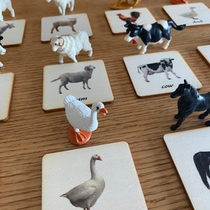 Montessori and Waldorf Learning Farm Animal, Sustainable Match Toys ...