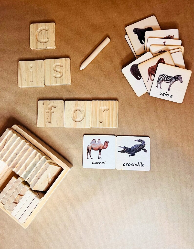 Alphabet Tracing Card Wooden Alphabet Montessori Toys - Etsy