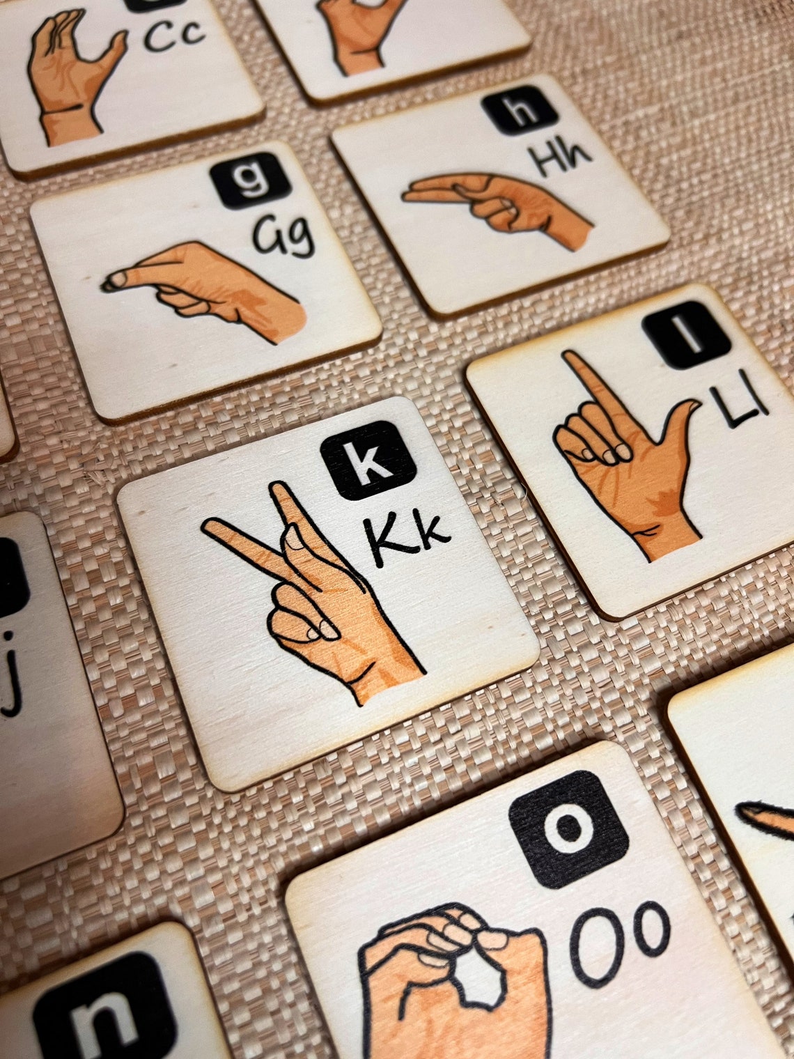 Wooden ASL Sign Language Alphabet and Set Based in Montessori | Etsy