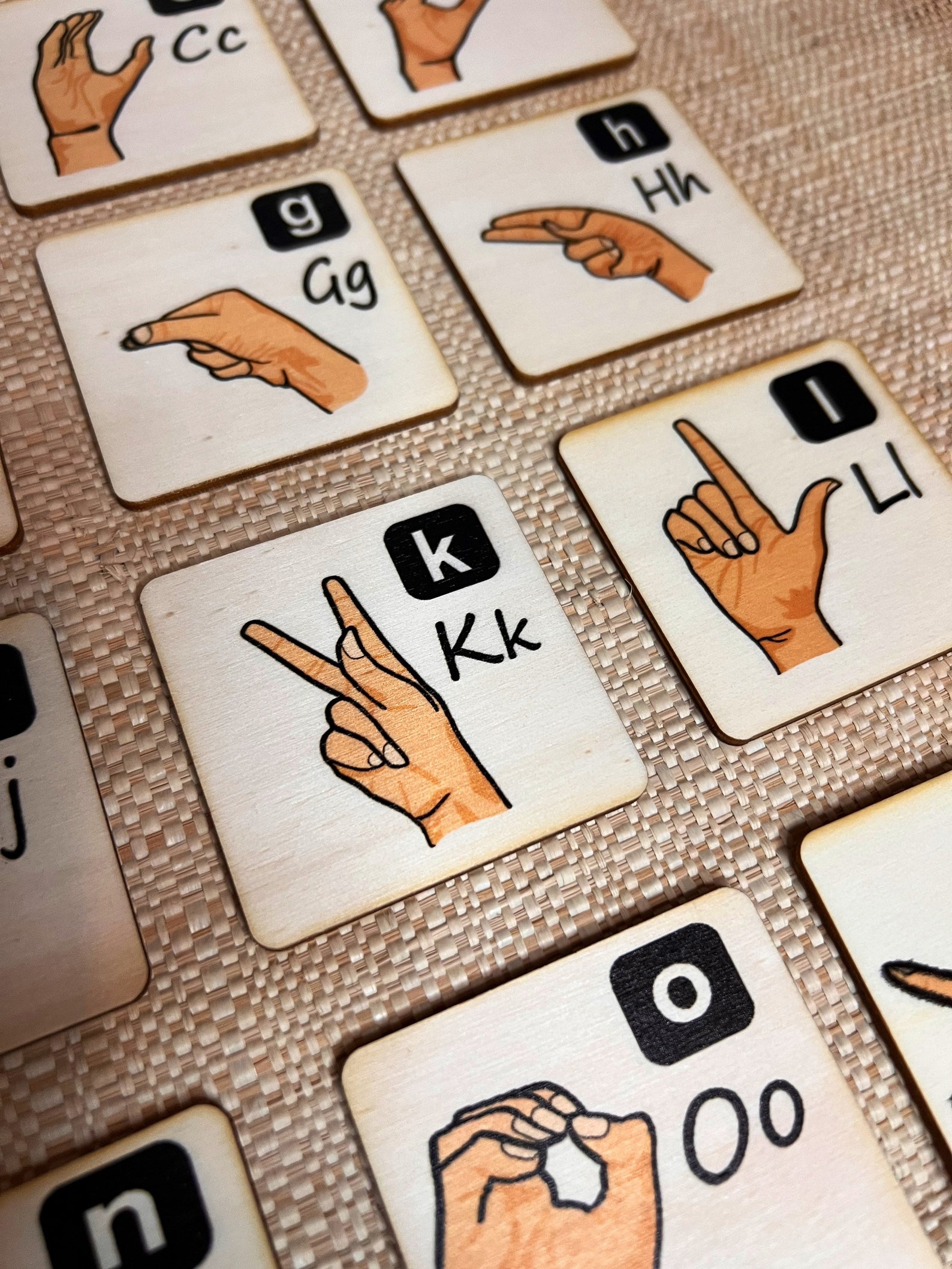 Wooden ASL Sign Language Alphabet and Set Based in Montessori | Etsy