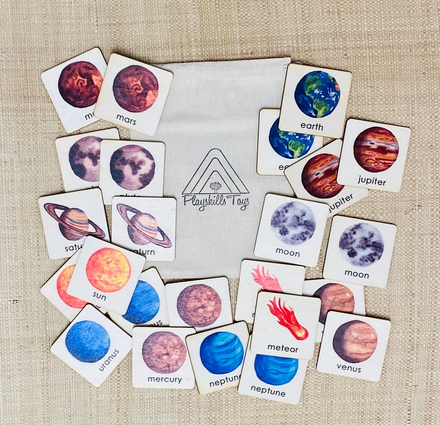 Solar System Wooden Memory Game for Kids Montessori Toys - Etsy