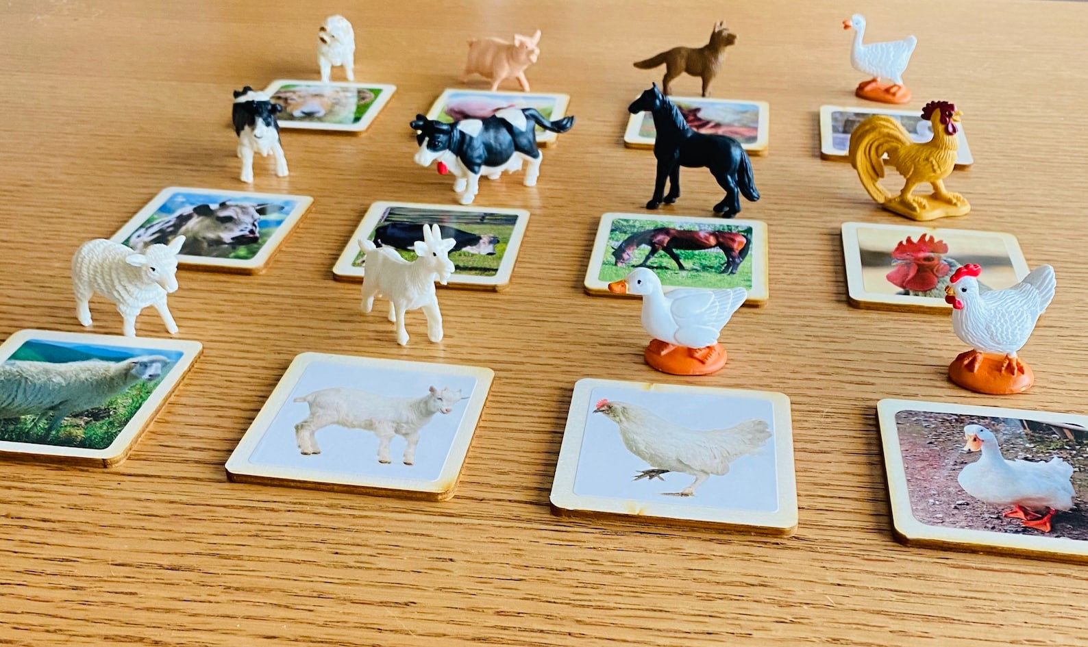 Montessori and Waldorf Learning Farm Animal Sustainable Match - Etsy