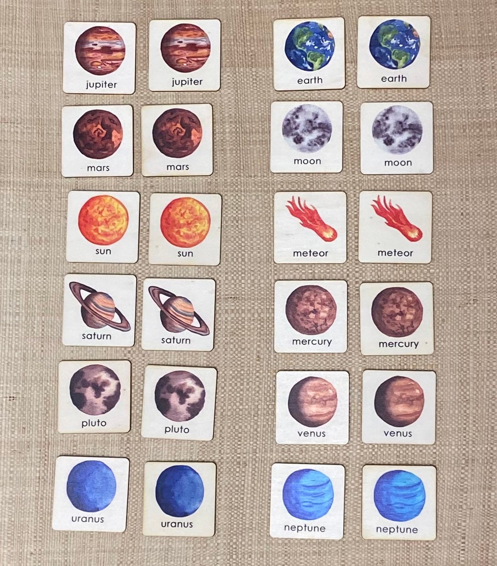 Solar System Wooden Memory Game for Kids Montessori Toys - Etsy Australia