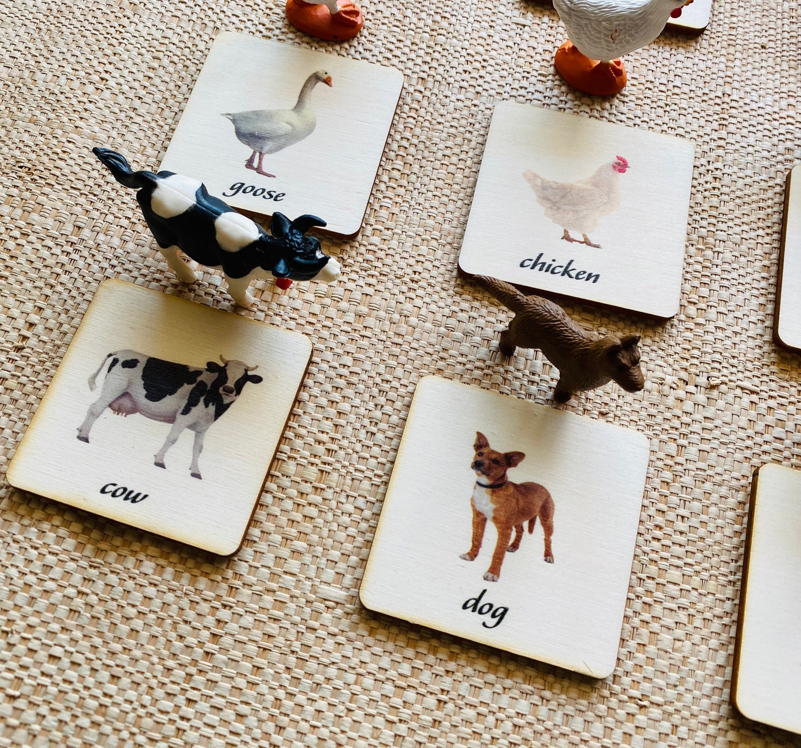 Montessori Farm Animal Matching Cards, Homeschool Learning Toys - Etsy
