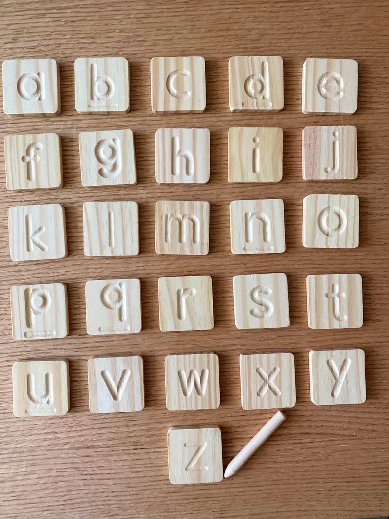 Wooden Alphabet Tracing Cards Set Based in Montessori - Etsy