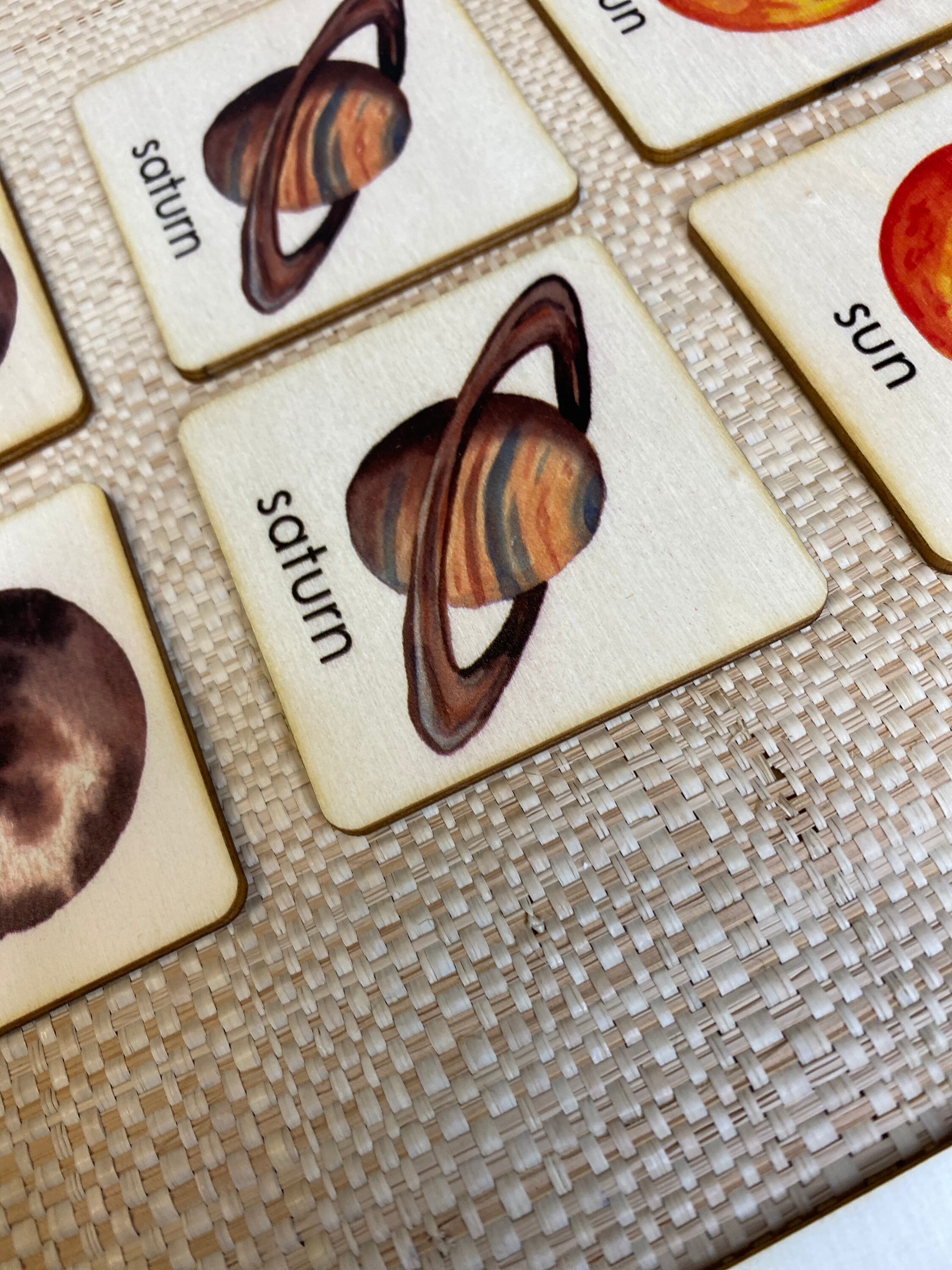 Wooden Solar System Memory Game Montessori And Waldorf Etsy
