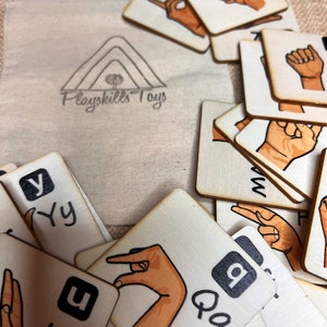 Wooden ASL Sign Language Alphabet and Set Based in Montessori Education ...