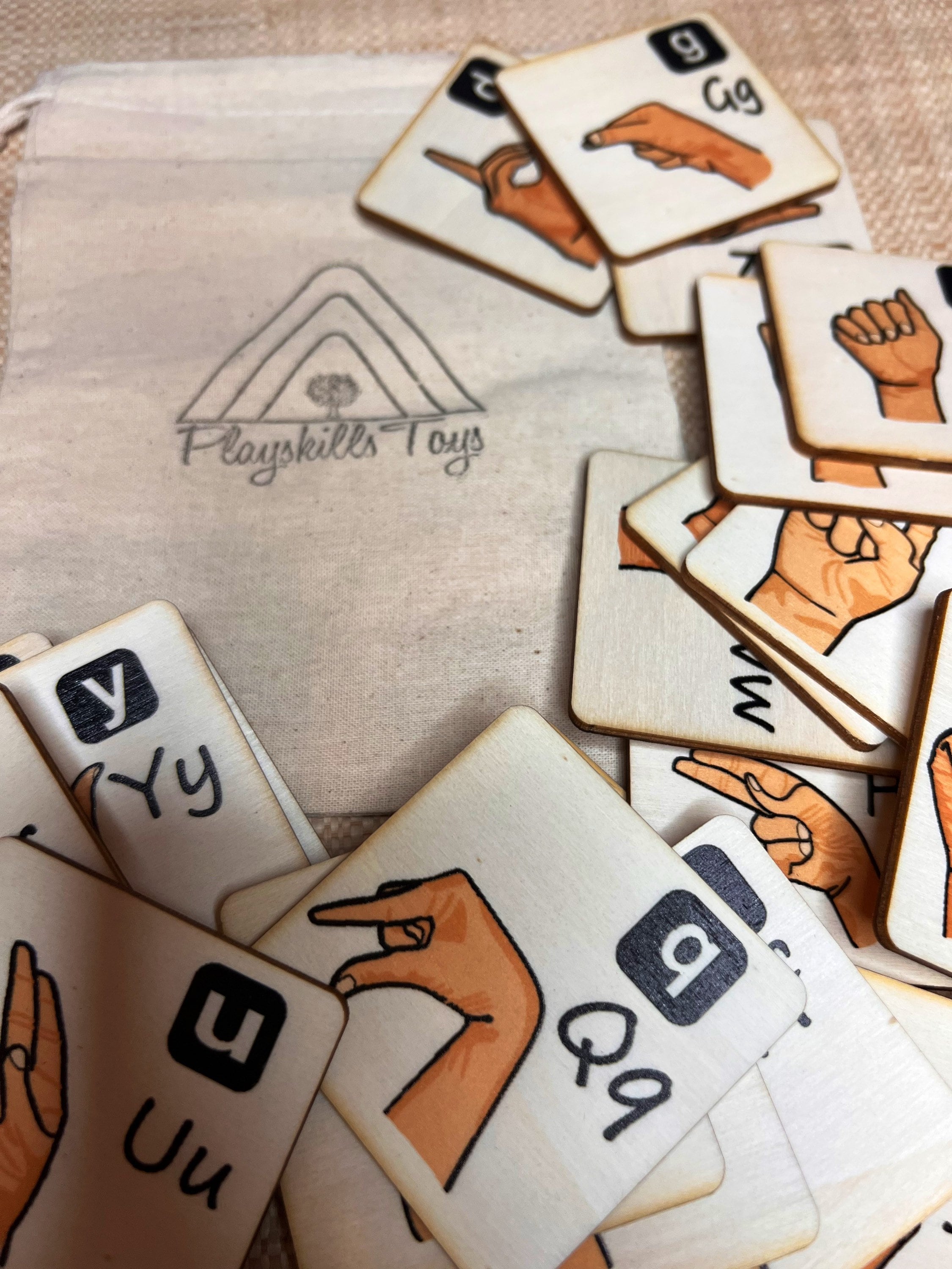 Wooden ASL Sign Language Alphabet and Set Based in Montessori | Etsy