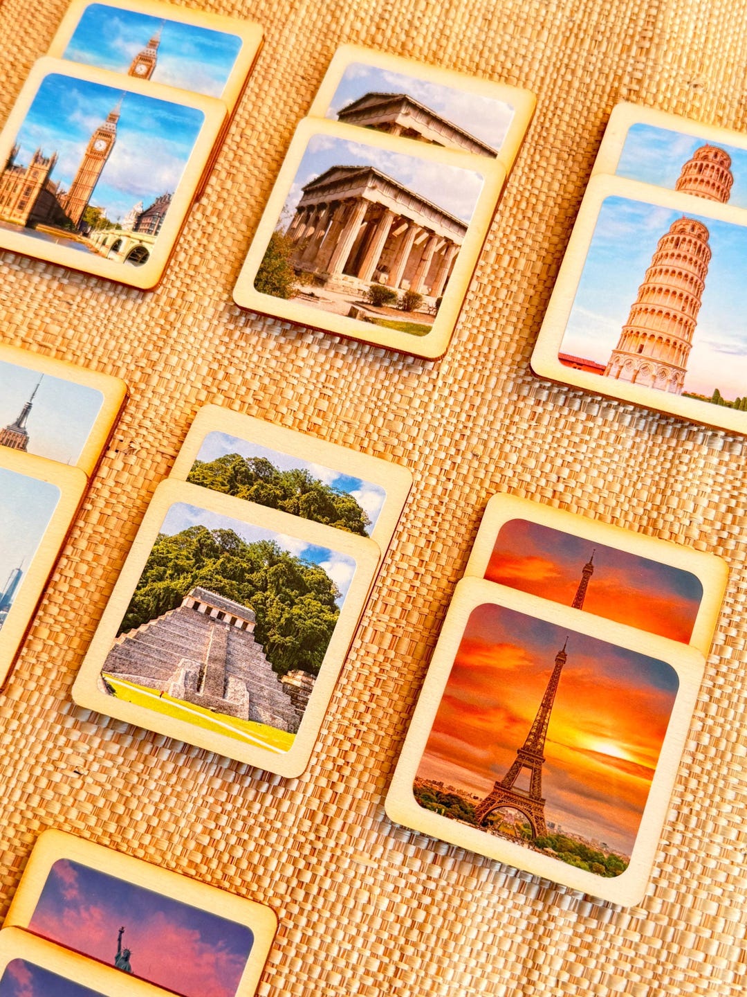 World Landmark Wooden Memory Game, Montessori and Waldorf Inspired ...