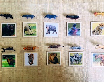 Montessori and Waldorf Learning Wild Animals Sustainable Match - Etsy
