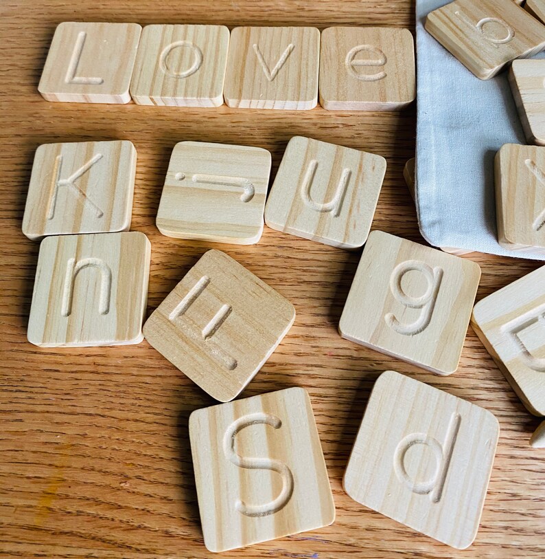 Alphabet Tracing Card Wooden Alphabet Montessori Toys - Etsy