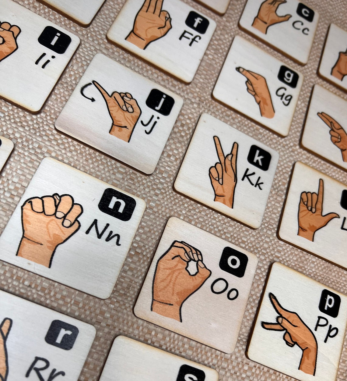 Wooden ASL Sign Language Alphabet and Set Based in Montessori | Etsy