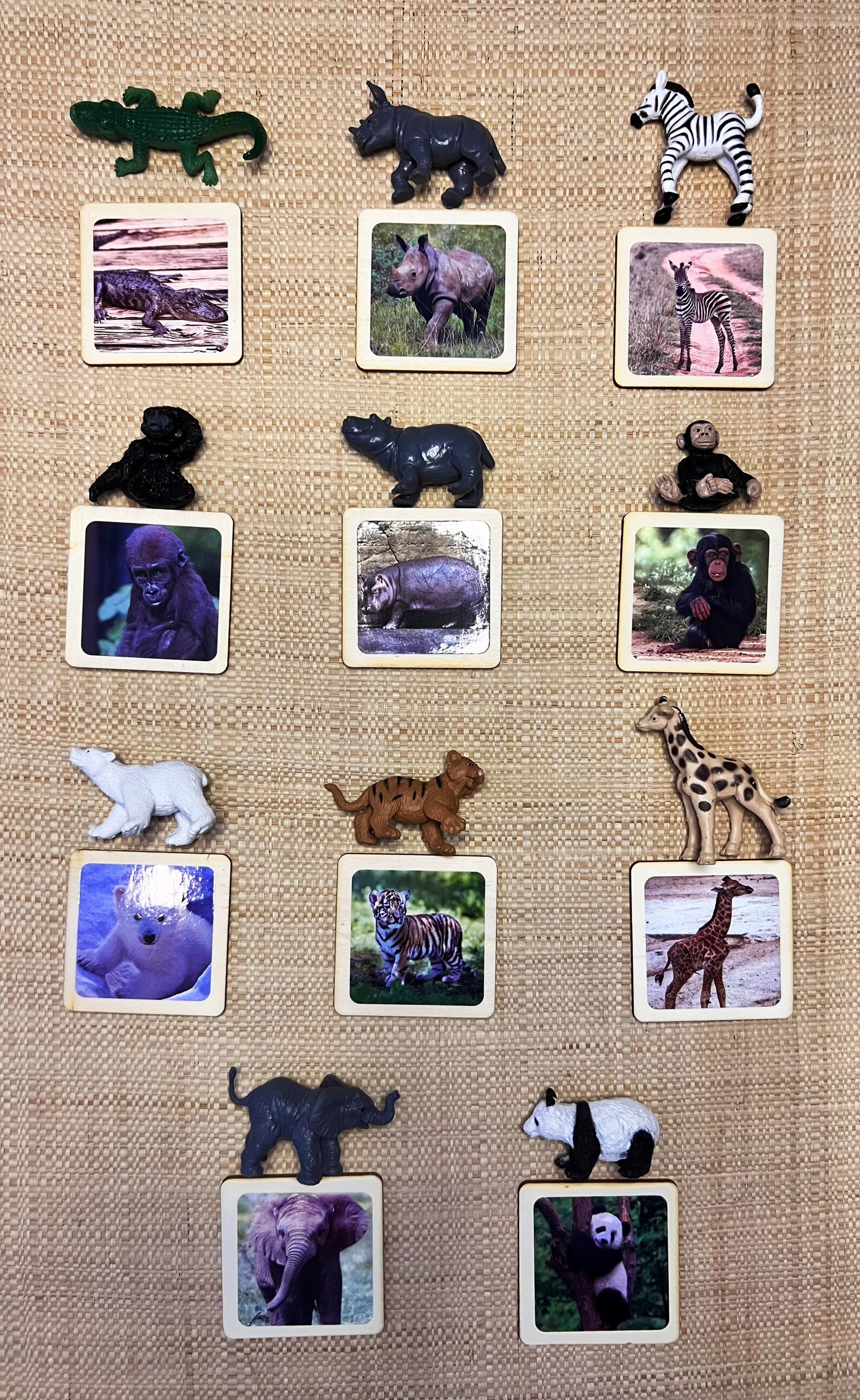 Montessori Baby Zoo Animal Matching Game, Wooden Cards - Etsy
