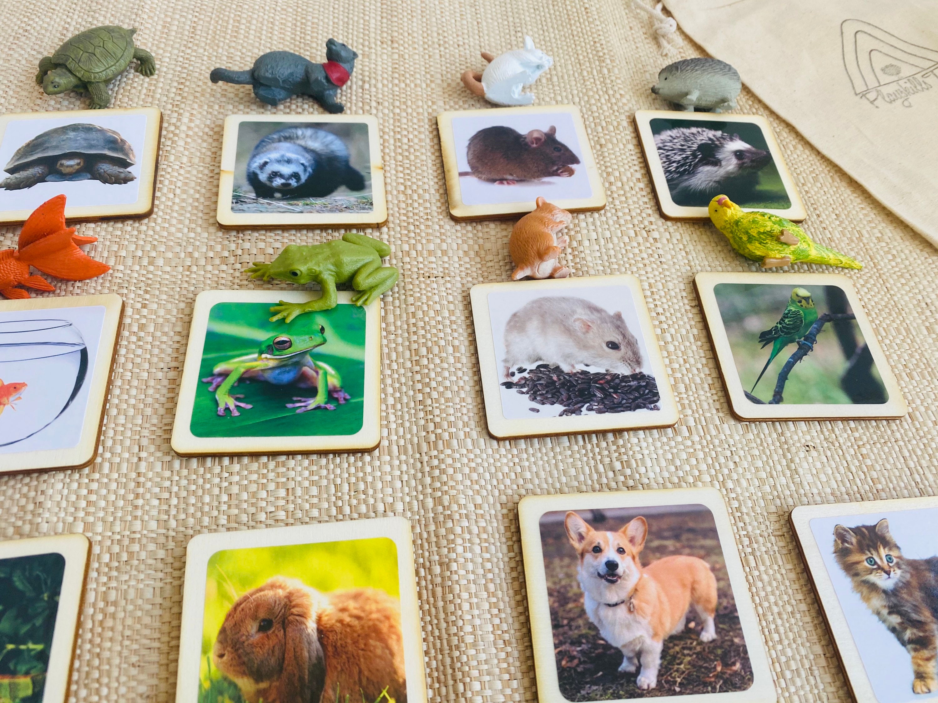 Montessori Safari Animal Matching Cards, Wooden Learning Toy - Etsy