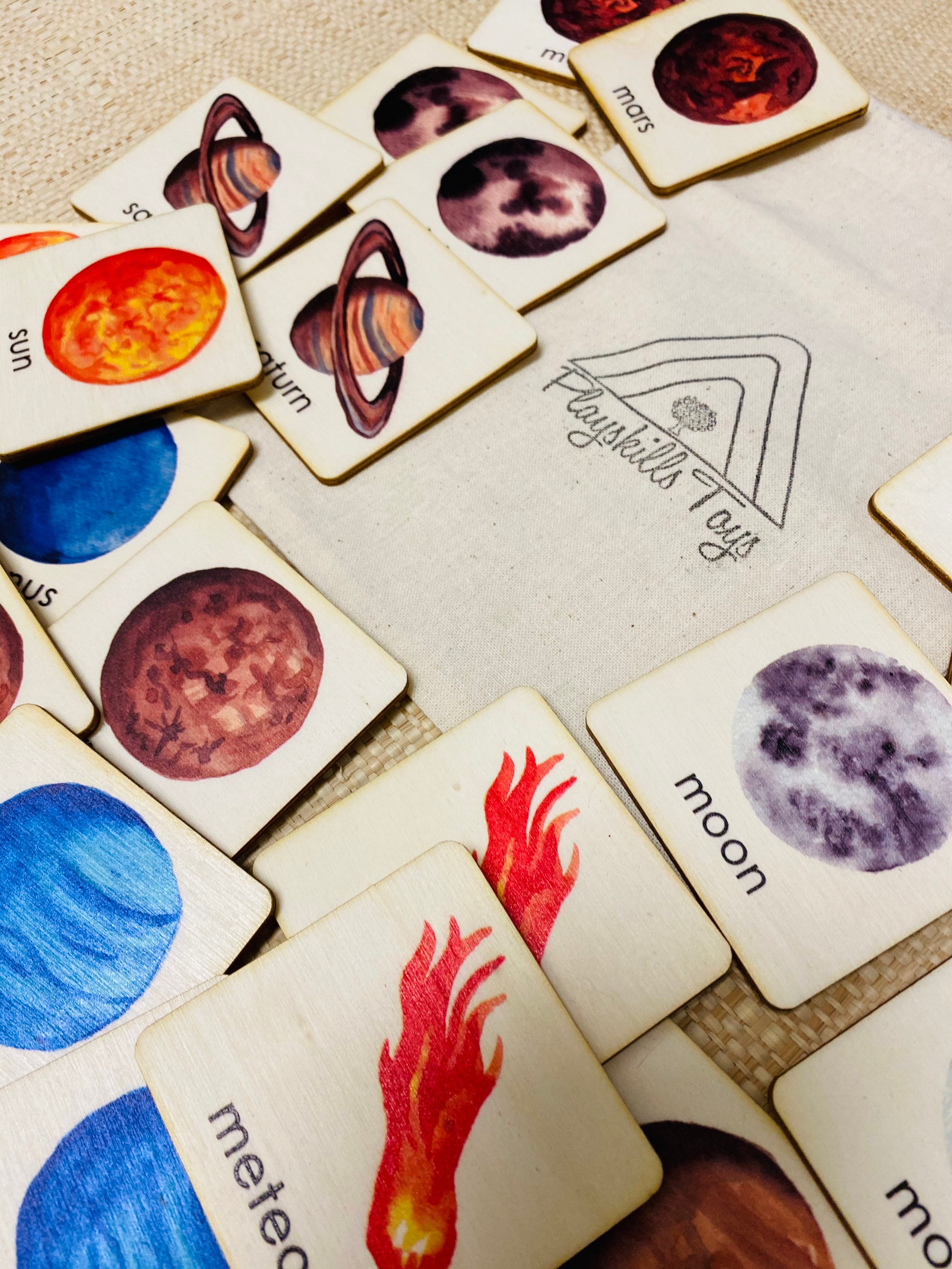 Solar System Wooden Memory Game for Kids Montessori Toys - Etsy