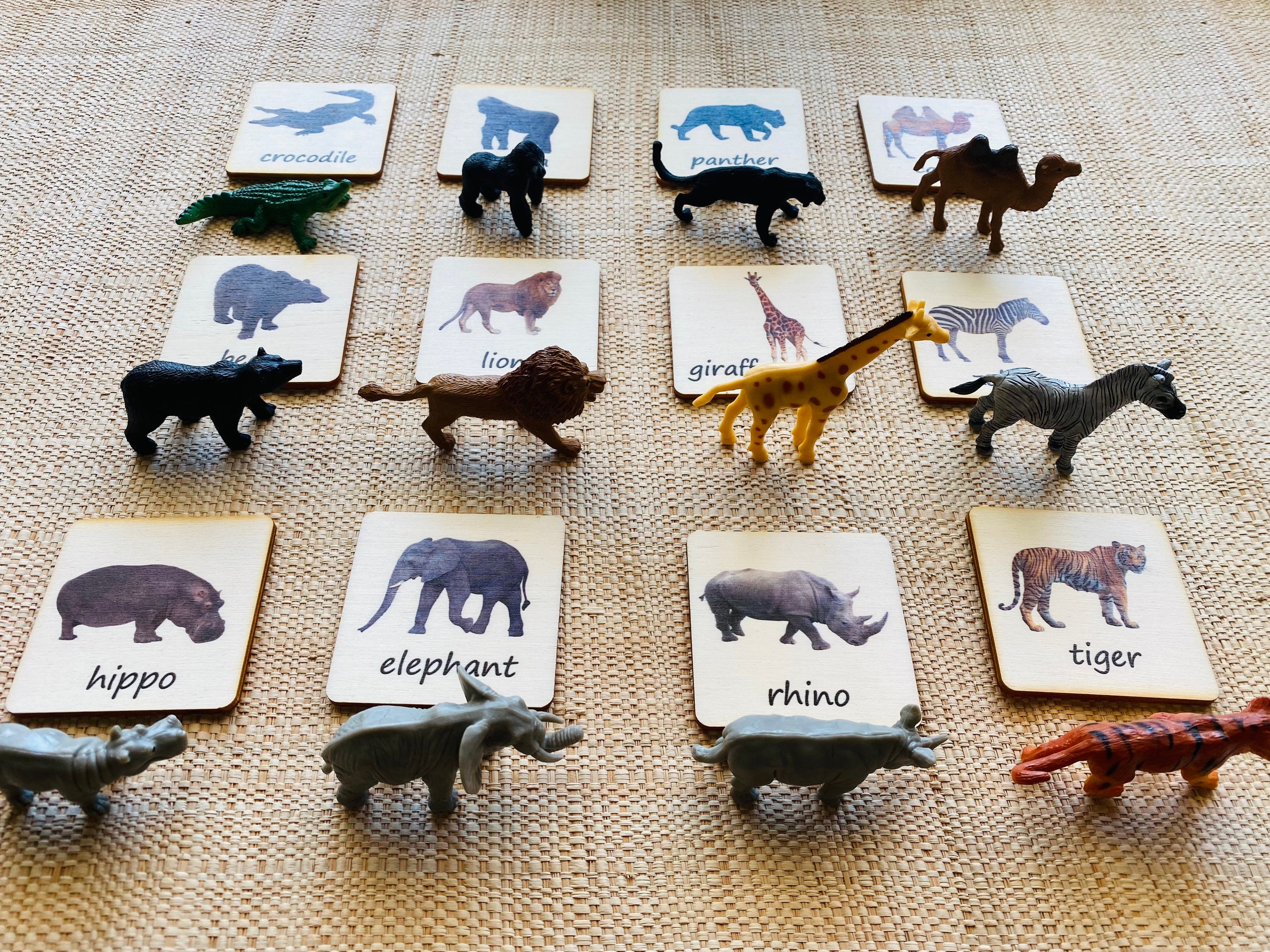 Montessori and Waldorf Learning Wild Animals Sustainable Match - Etsy
