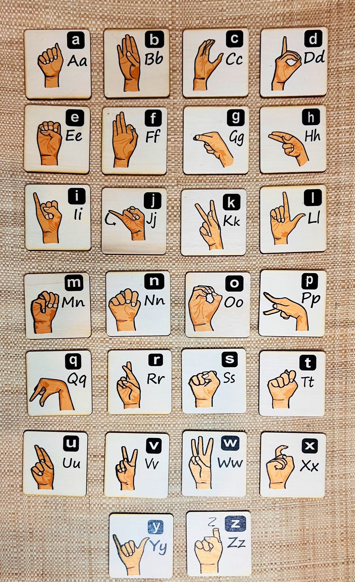 Wooden ASL Sign Language Alphabet and Set Based in Montessori | Etsy
