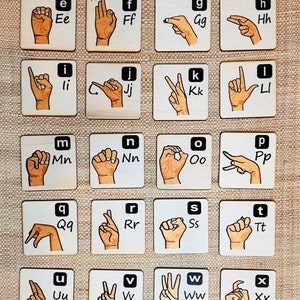 Wooden ASL Sign Language Alphabet and Set Based in Montessori Education ...