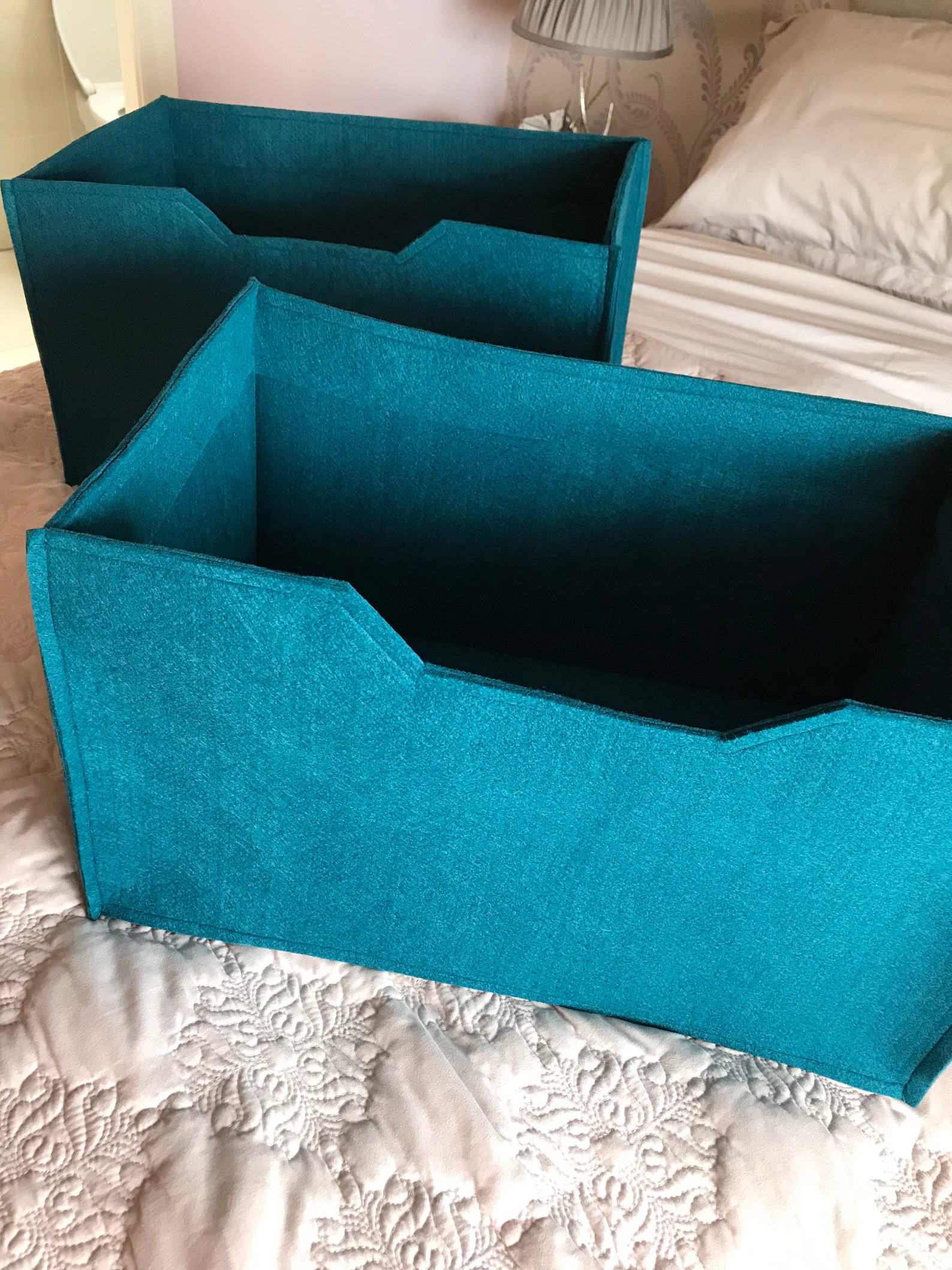 Teal storage basket teal cube felt cube storage basket | Etsy
