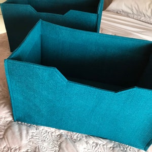 Teal Storage Basket, Teal Cube, Felt Cube, Storage Basket, Storage ...