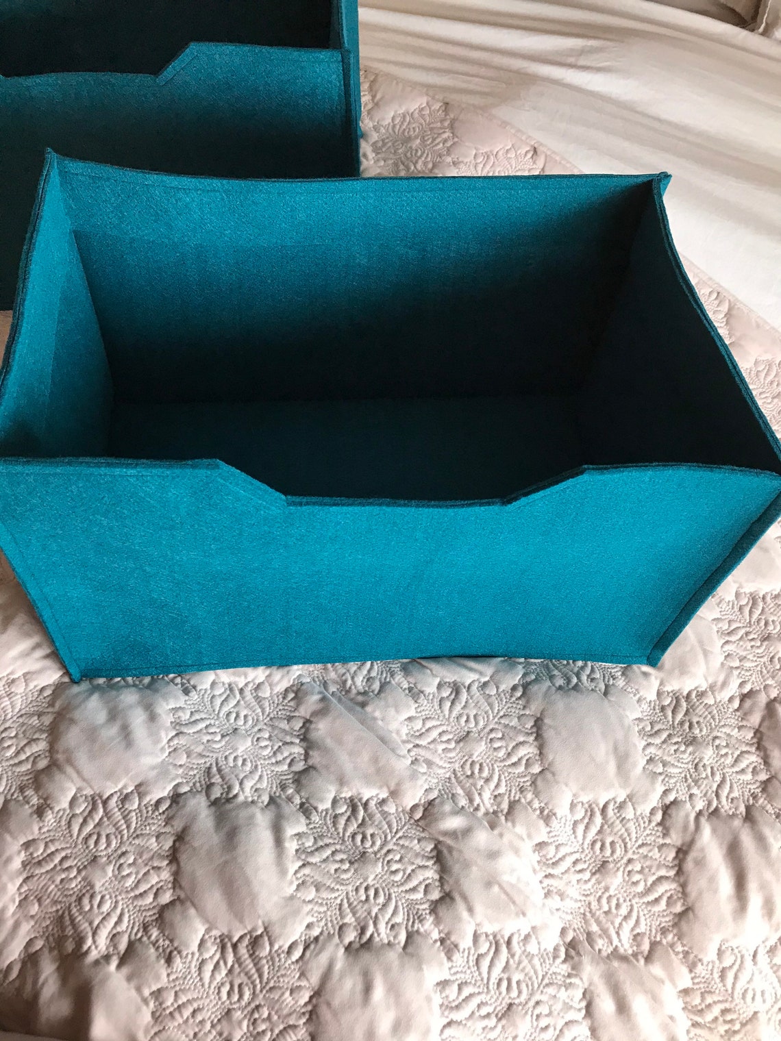 Teal Storage Basket, Teal Cube, Felt Cube, Storage Basket, Storage ...