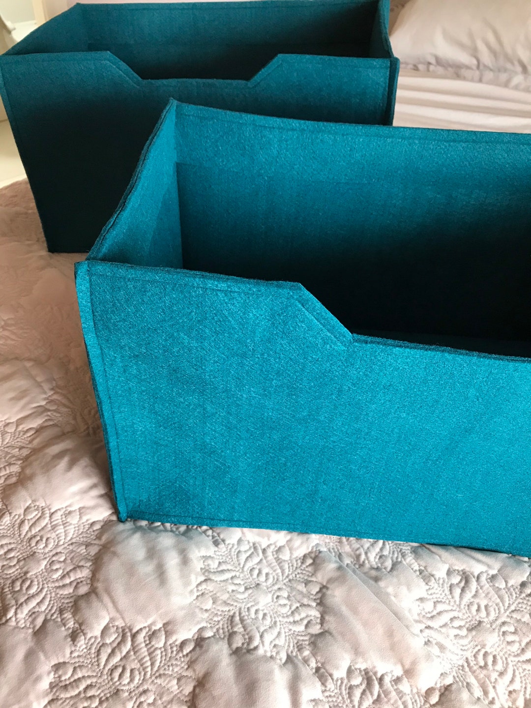 Teal Storage Basket, Teal Cube, Felt Cube, Storage Basket, Storage ...