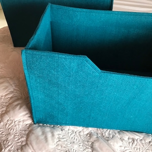Teal Storage Basket, Teal Cube, Felt Cube, Storage Basket, Storage ...