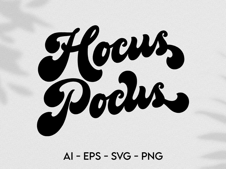 Hocus Pocus Svg Halloween Hand Lettered Retro Typographic - Etsy