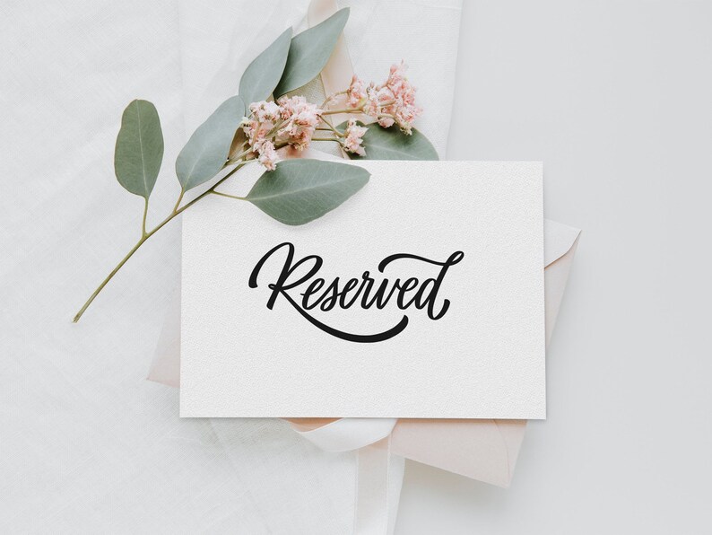 Reserved Sign SVG. Hand Lettered Wedding Png, Eps Cut File. Bridal ...