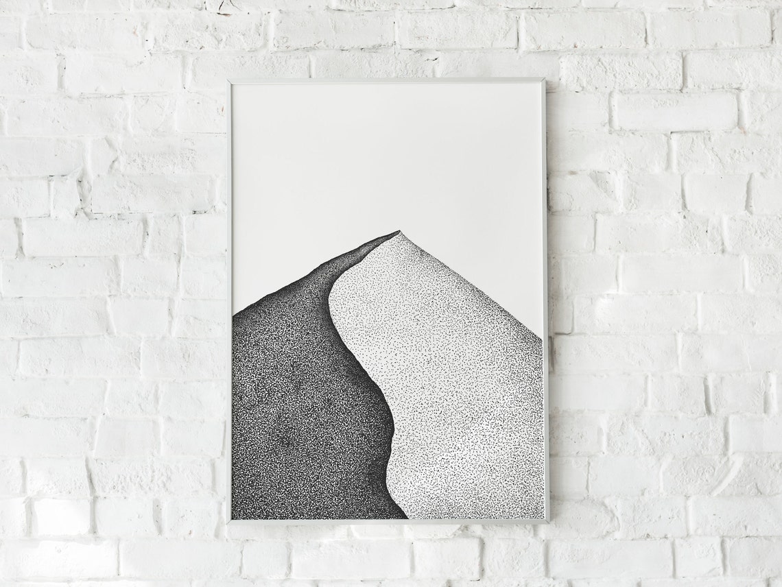 Printable Dunes Sand Art Print. Digital Minimalist Mountain. - Etsy