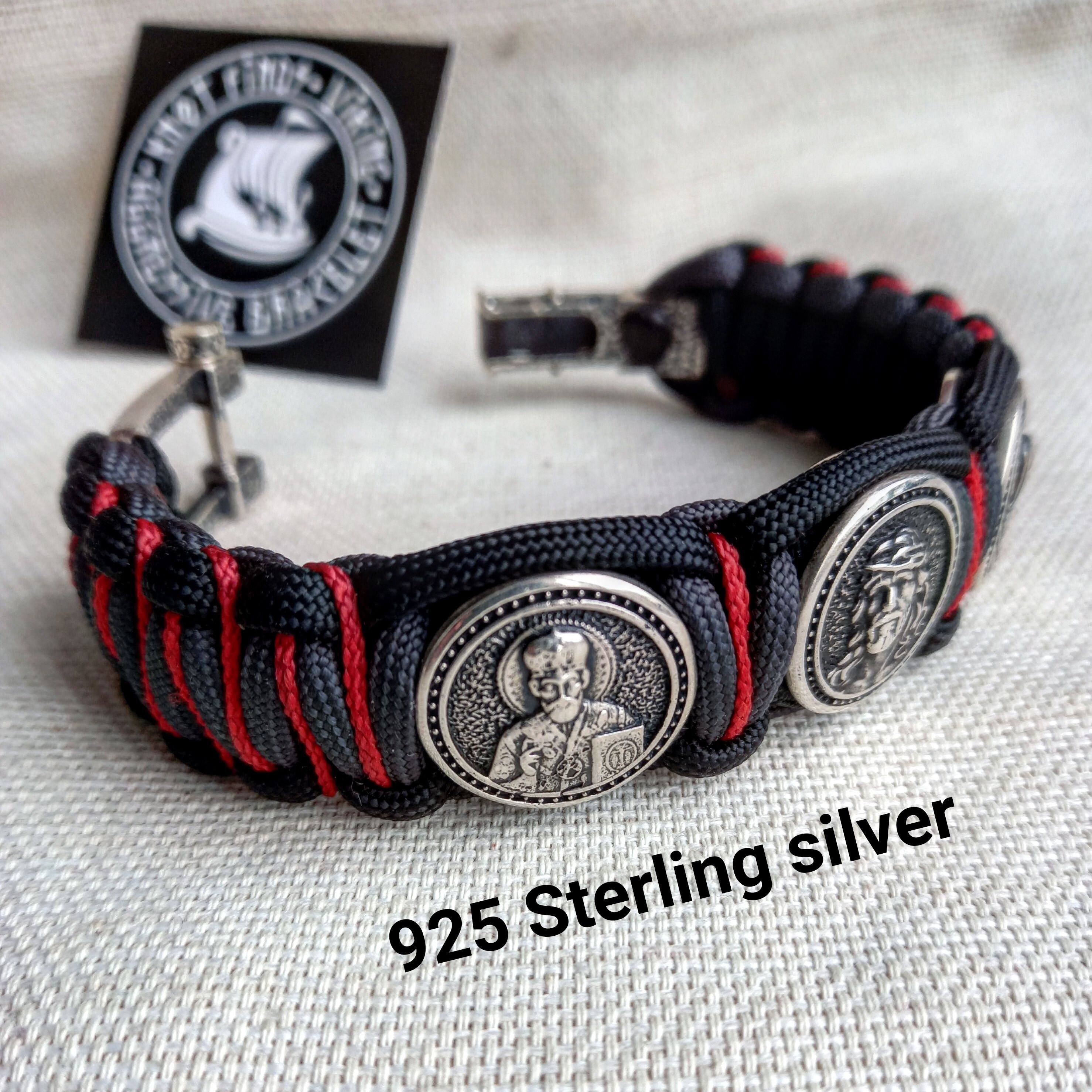 Sterling Silver Religious Amulet Bracelet: Jesus, Mary, Nicholas - Etsy