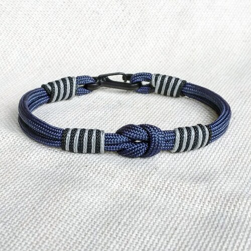 Nautical Navy Blue Paracord Bracelet With a Carbine. Accessory - Etsy