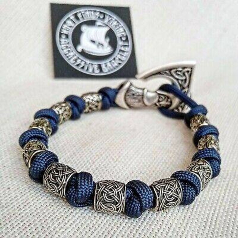 Navy Blue Nordic Bangle. Mens Accessory. Viking Jewelry. - Etsy