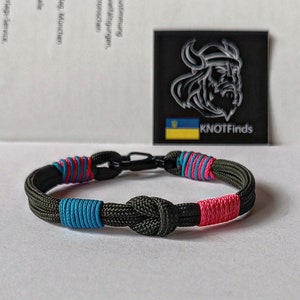 Thin Paracord Bracelet. Pink and Sky Blue Colors. Skydiving Bangle ...