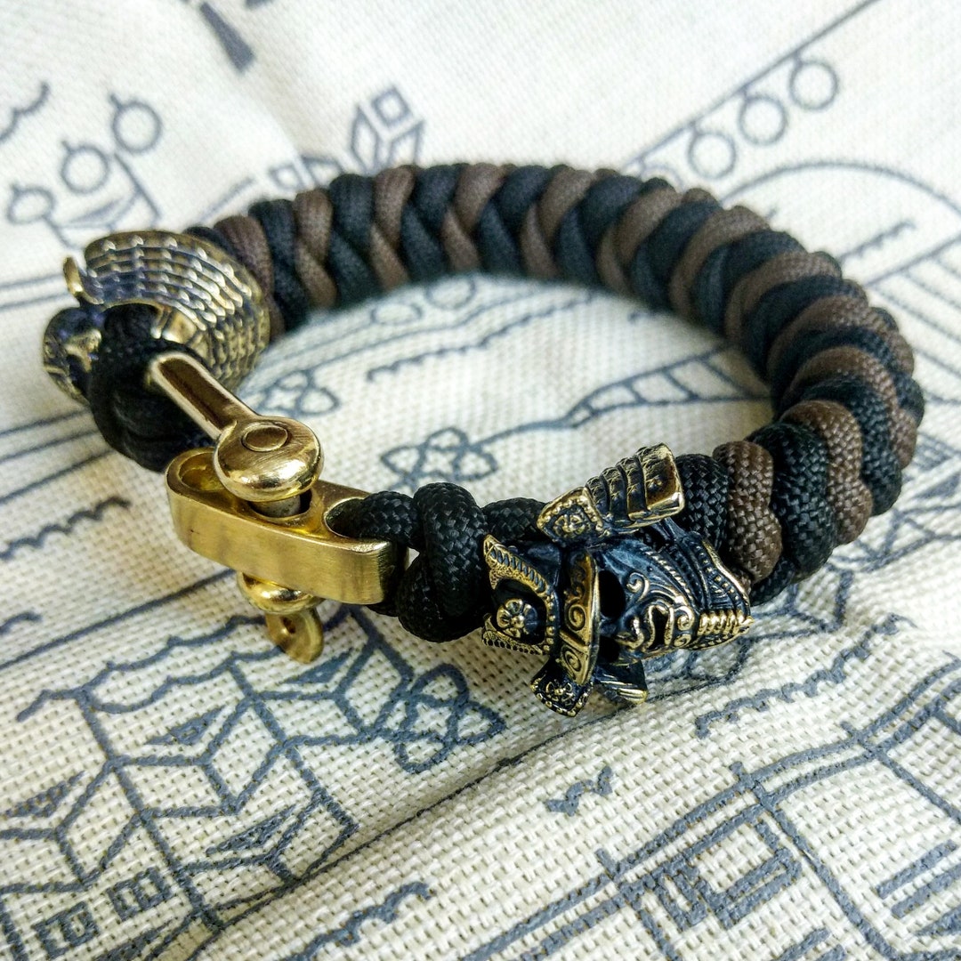 Custom Bracelet samurai, Made of Paracord and Original Brass Beads ...