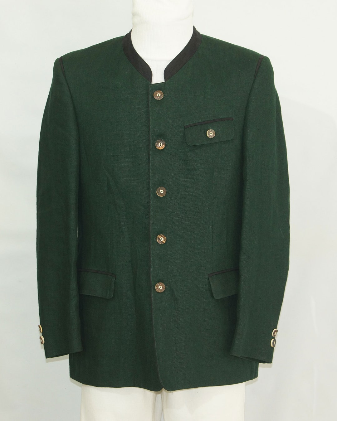 Vintage Pure Linen Dirndl Jacket Austrian Bavarian Men's Blazer ...