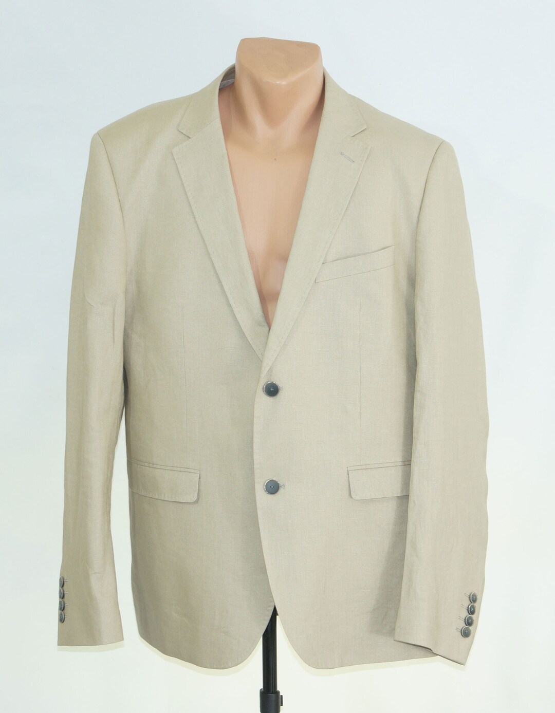 MEN'S 100% Linen Summer Beige Jacket. Linen Button Down - Etsy