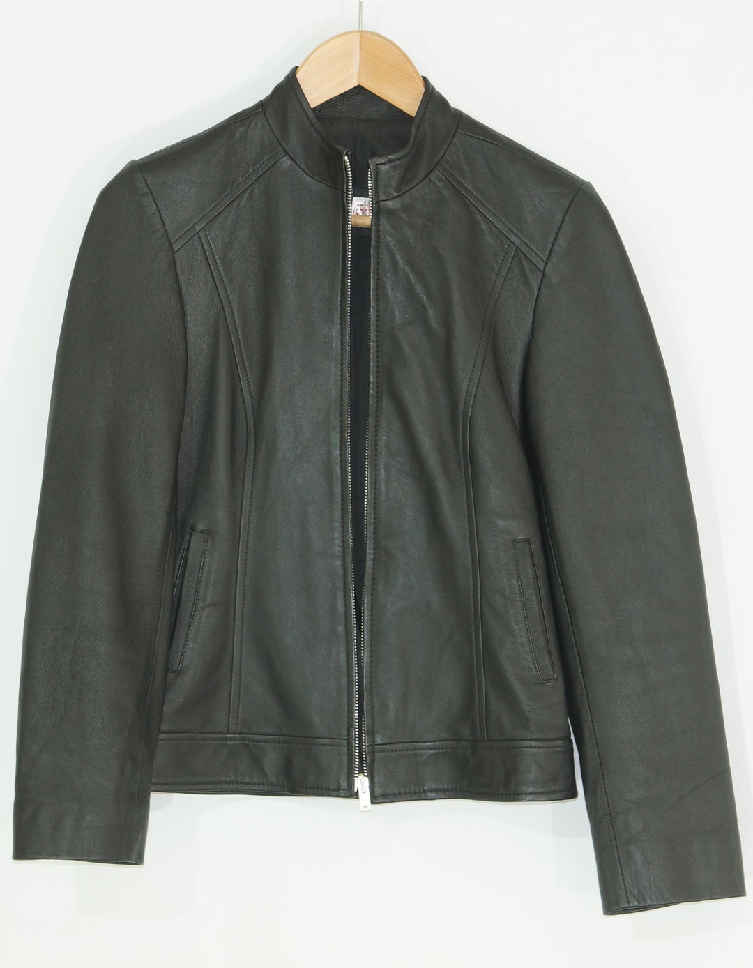 Short Black Jacket Women's Real Leather Zip Closure Jacket - Etsy