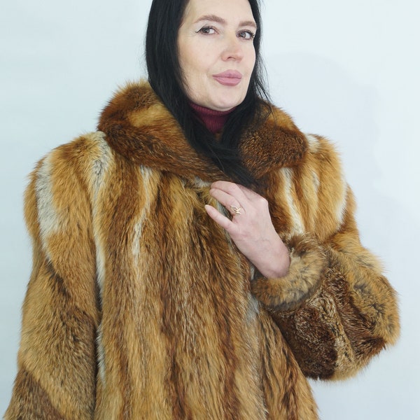 Red Fox Fur Coat - Etsy