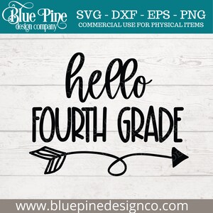 4th Grade Svg, Hello Fourth Grade Svg, Fourth Grade Svg, Back to School ...