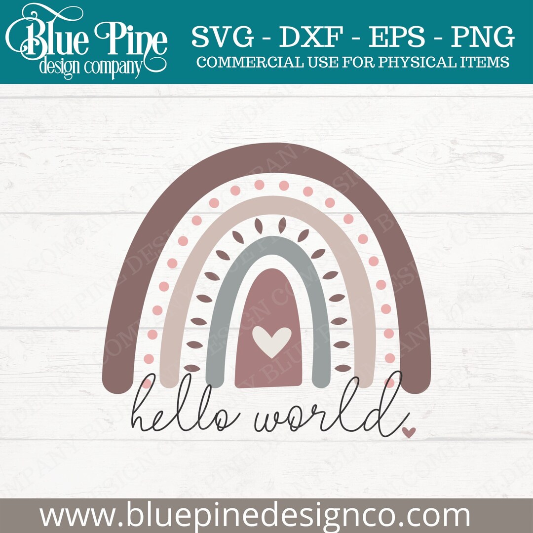 Hello World Svg Rainbow Svg Boho Rainbow Svg Nursery - Etsy
