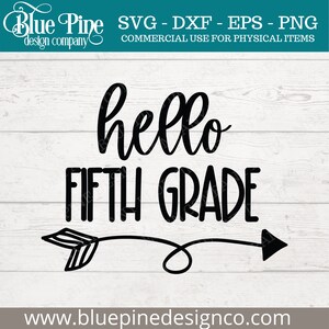 5th Grade Svg, Hello Fifth Grade Svg, Fifth Grade Svg, Back to School ...