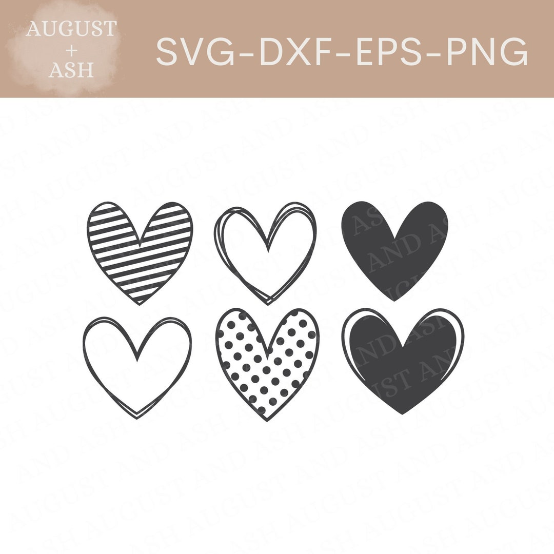 Hand Drawn Heart, Heart Svg, Hand Lettered Hearts SVG, Heart Bundle Svg ...