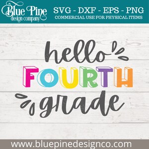 4th Grade Svg, Hello Fourth Grade Svg, Fourth Grade Svg, Back to School ...