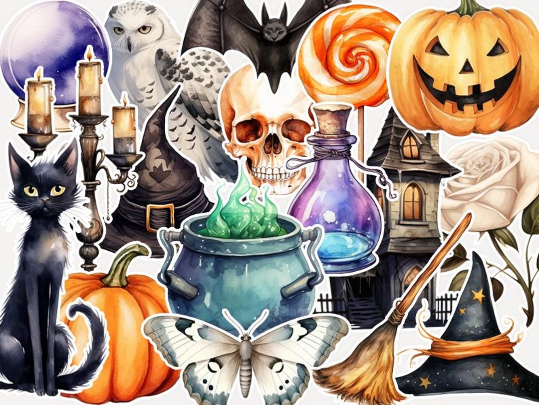 Halloween Digital Stickers – Printable Stickers | PNG Clipart for ...