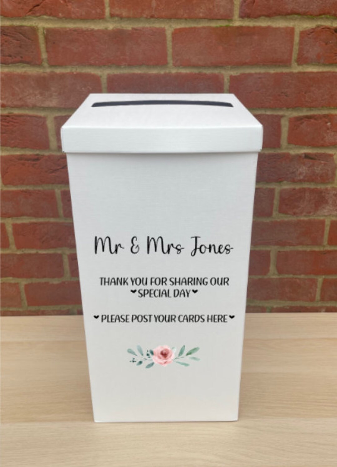 Personalised Wedding Post Box, Wedding Card Post Box, Personalised ...