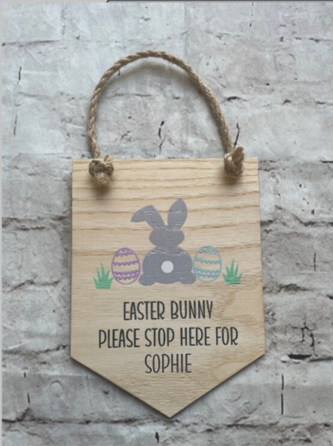 Easter Bunny Stop Here Sign, Personalised Easter Sign, Easter ...