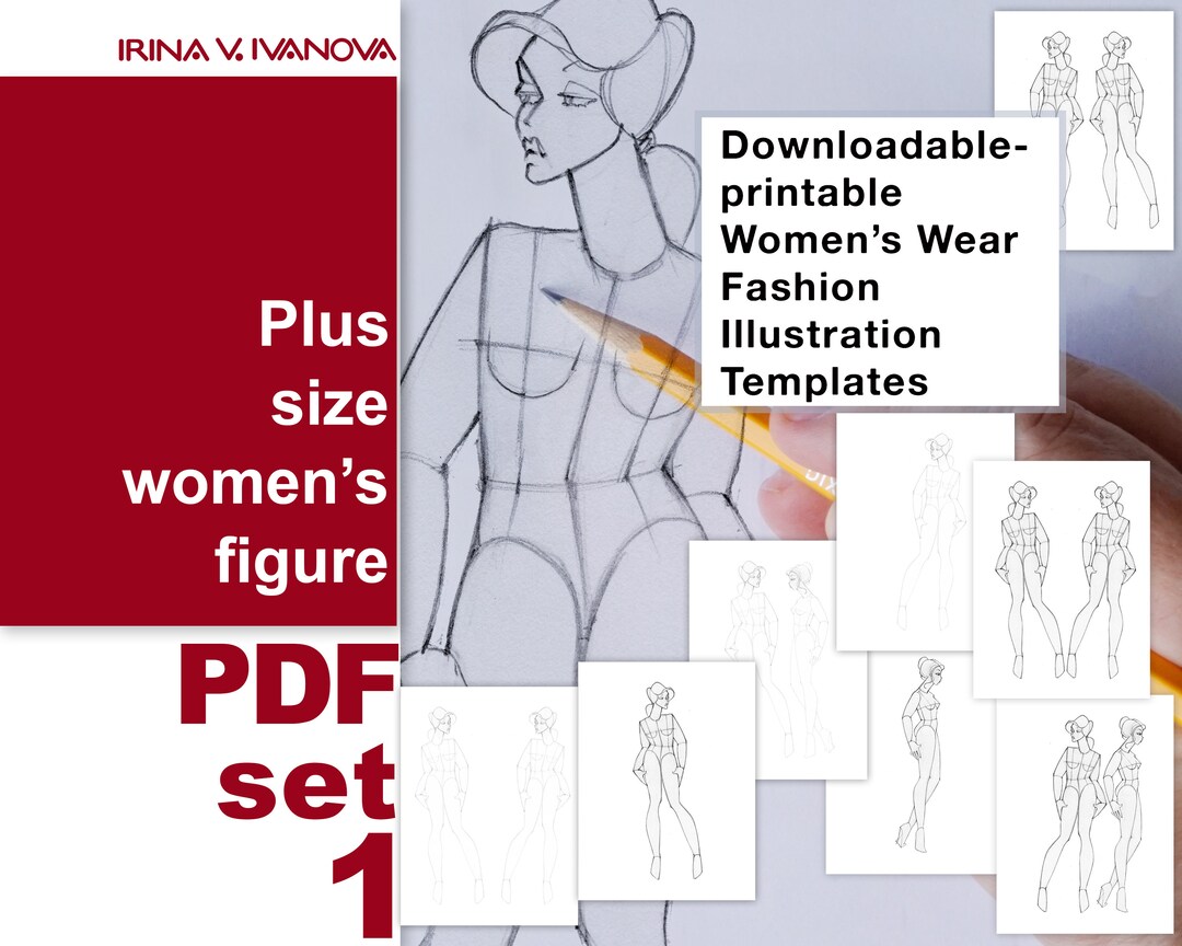 Plus Size Female Figure Templates – Downloadable Printable Fashion ...